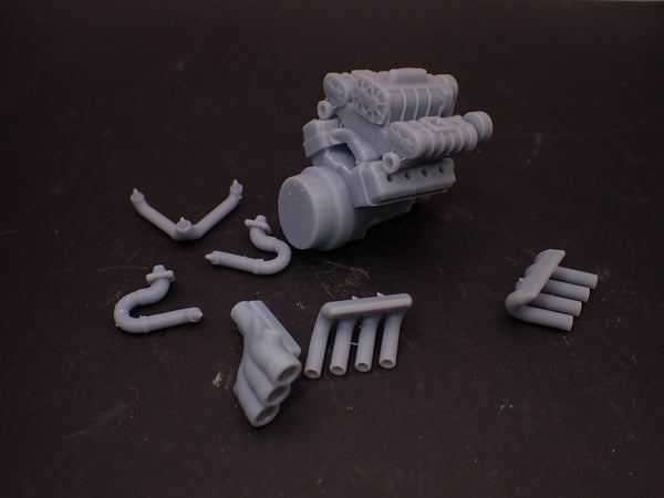 Triple Supercharged Engine 1/24 1/25 3D Printed – Hooligan Scale Models