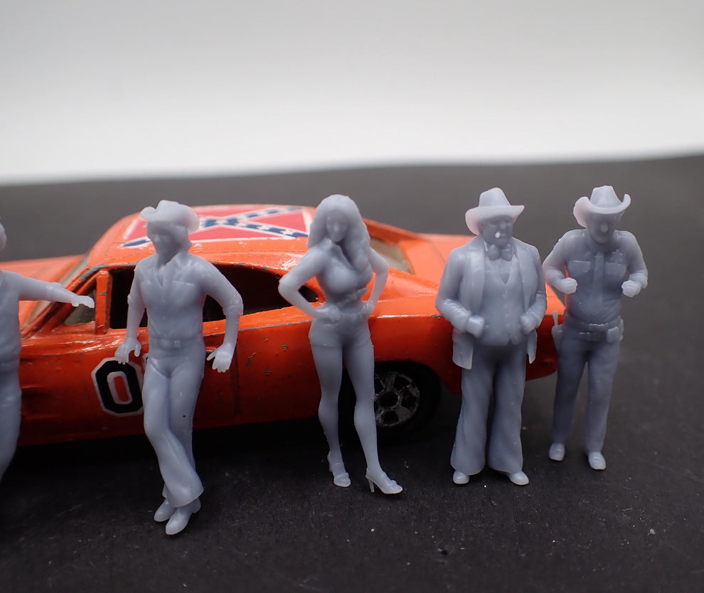 1/64 Dukes of Hazzard 3D printed figures – Hooligan Scale Models